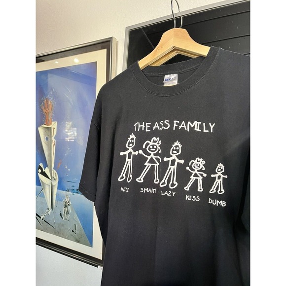 Gildan | Shirts | Vintage Y2k The Ass Family Funny Stick Figure Joke ...